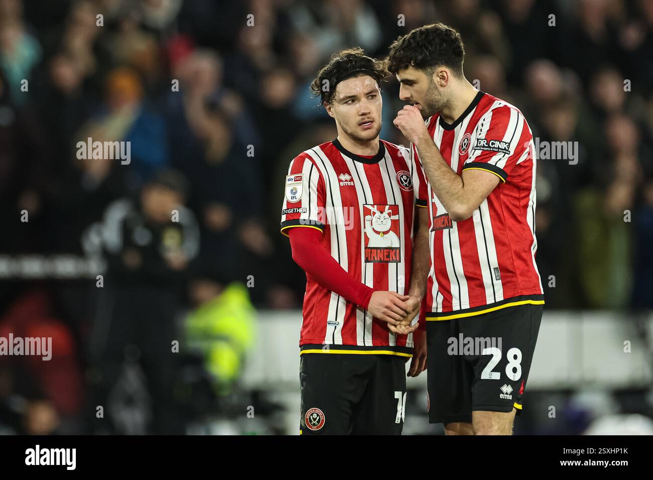 Thomas Cannon of Sheffield United speaks to Callum O'Hare of Sheffield ...