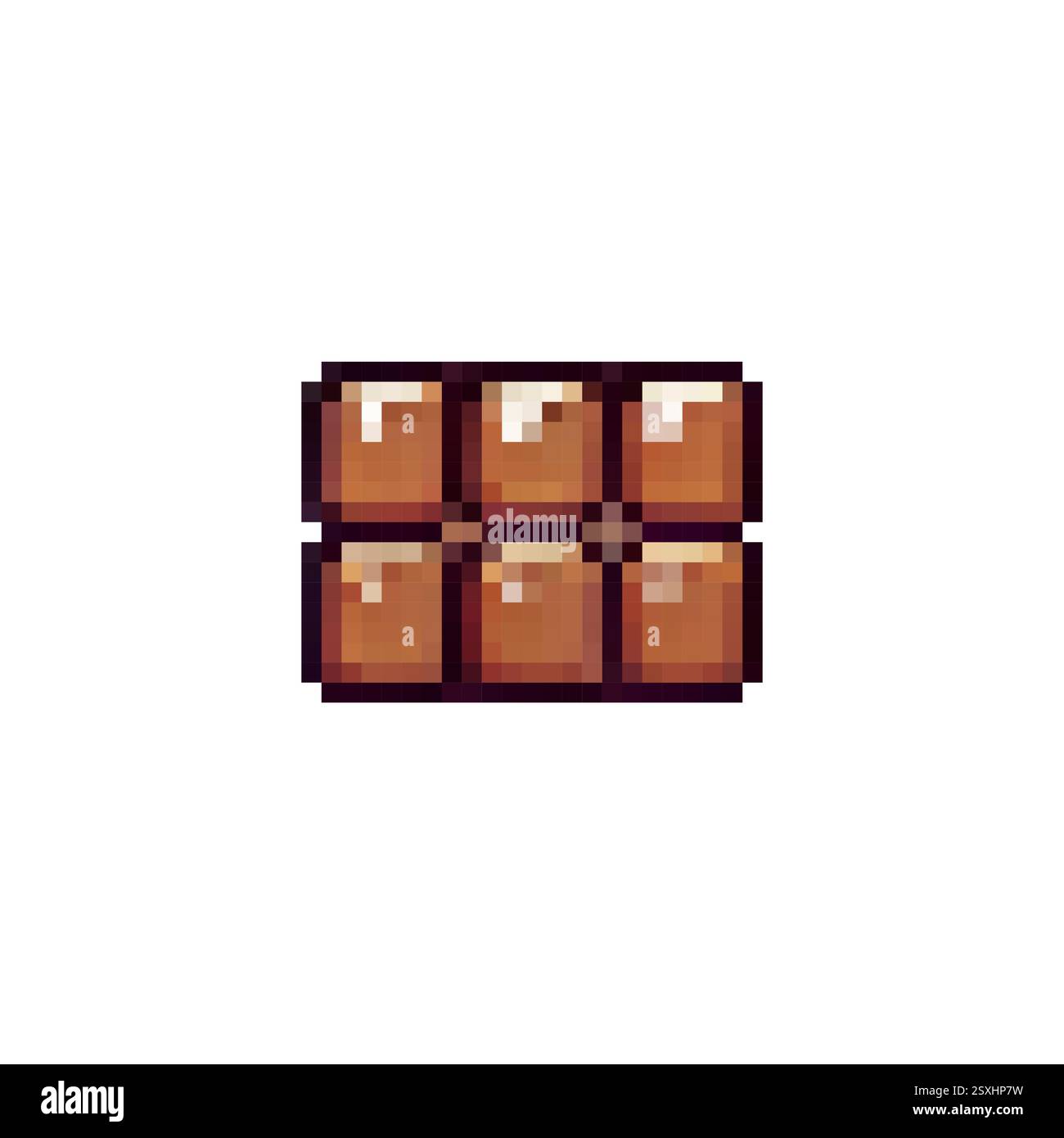 Pixel chocolate bar icon. Chocolate logo in pixel style 80s, 90s ...