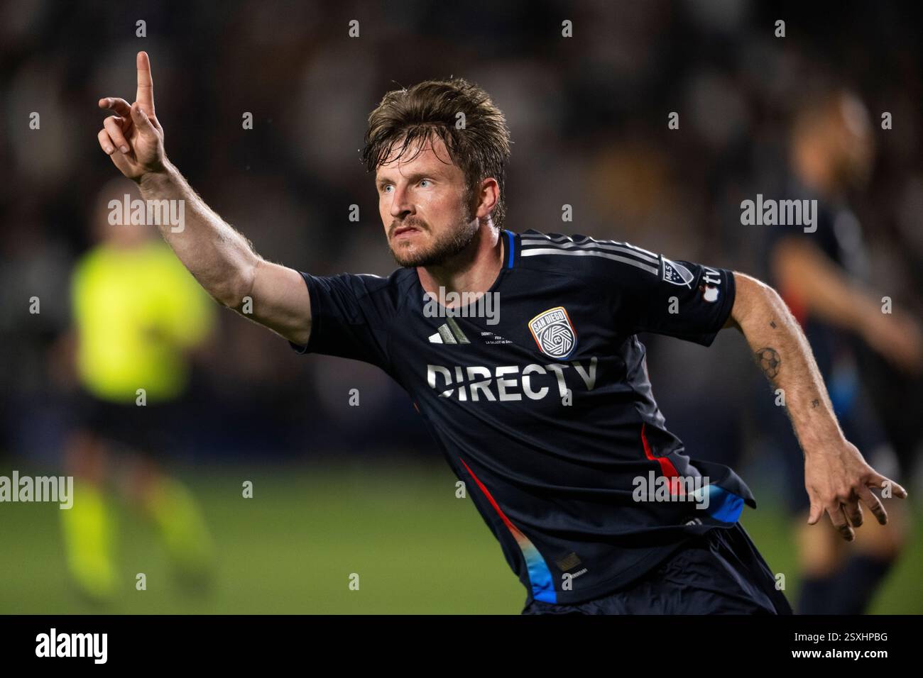 San Diego FC midfielder Anders Dreyer (10) reacts after scoring a goal ...