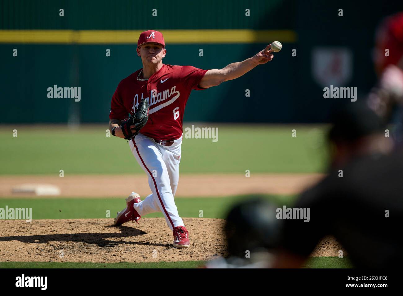 Alabama Crimson Tide pitcher Beau Bryans (6) during an NCAA baseball ...