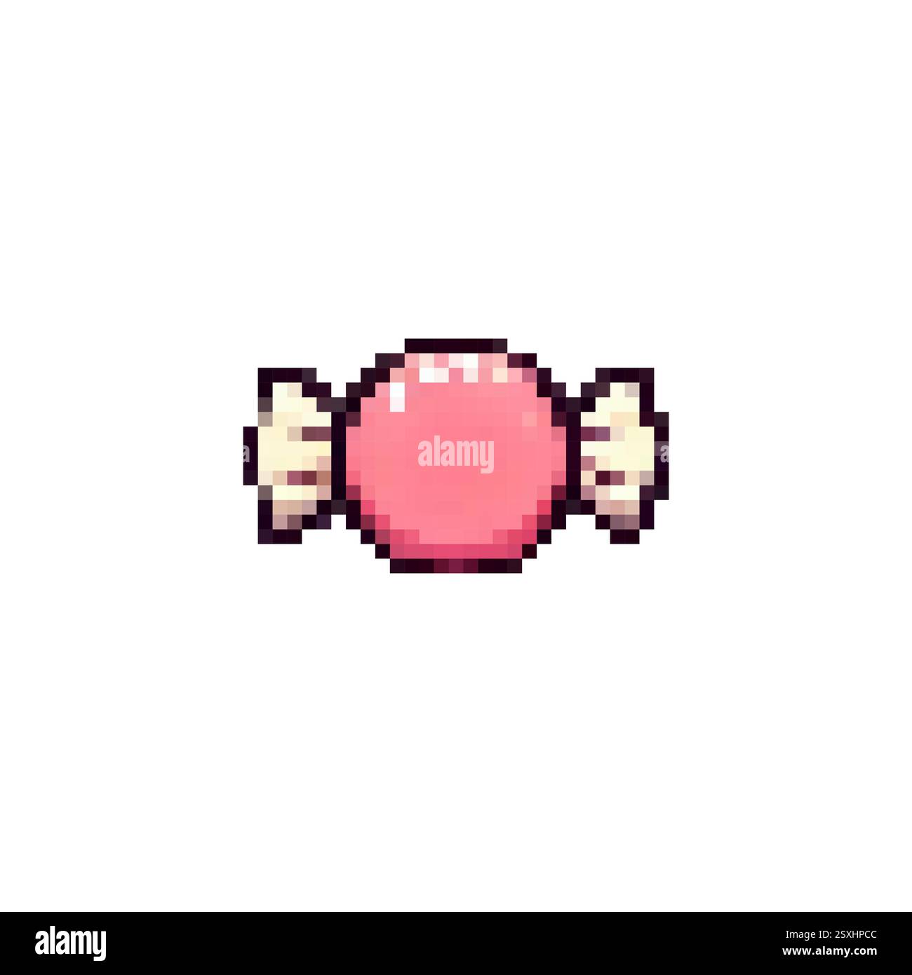 Pixel candy icon. Lollipop logo in pixel style 80s, 90s. Caramel pixel ...