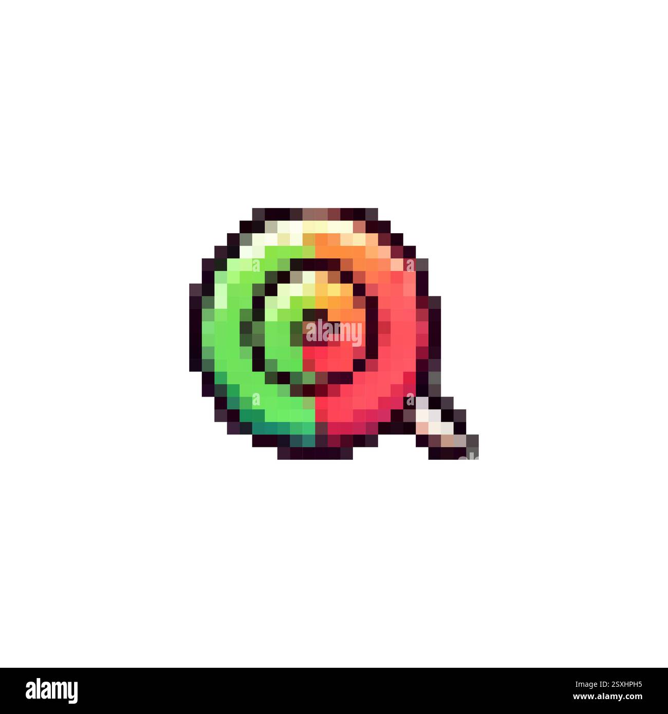 Pixel candy icon. Lollipop logo in pixel style 80s, 90s. Caramel pixel ...