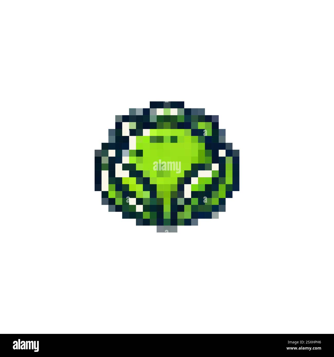 Pixel cabbage icon. Logo vegetable cabbage in pixel style 80s, 90s ...