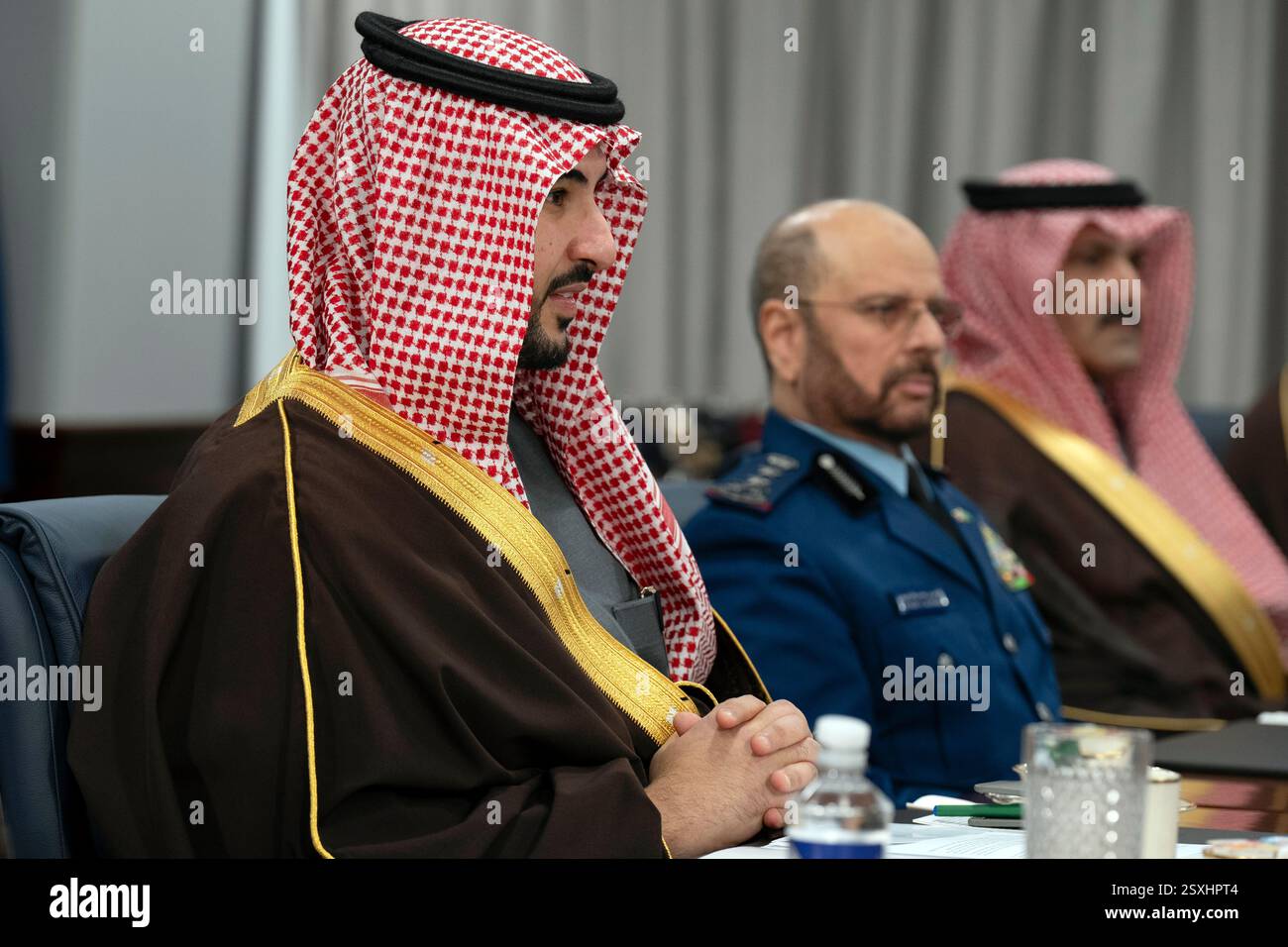 Saudi Arabia's Defense Minister Prince Khalid bin Salman attends a ...