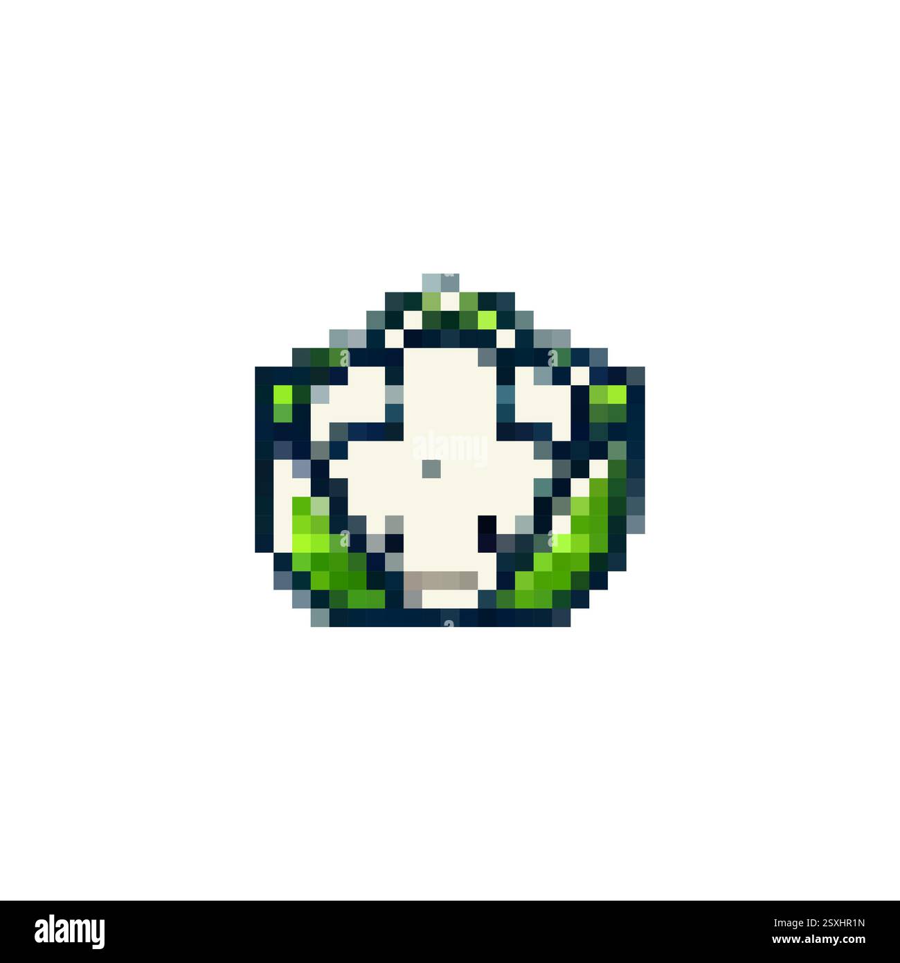 Pixel icon cauliflower. Logo vegetable cauliflower in pixel style 80s ...