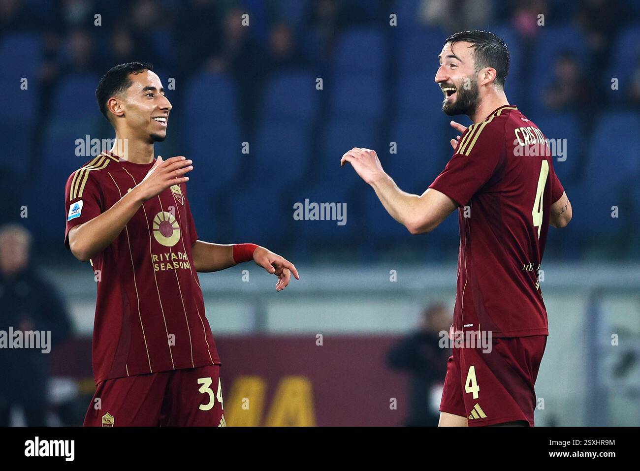 Rome, Italy. 24th Feb, 2025. Bryan Cristante of Roma celebrates with ...