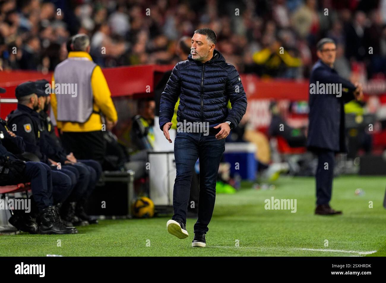 Xavier Garcia Pimienta, head coach of Sevilla FC, gestures during the ...