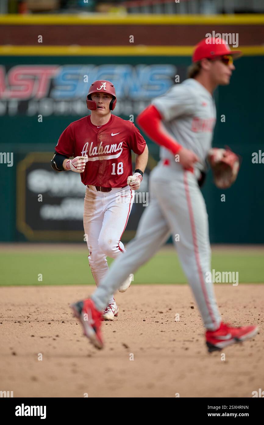 Alabama Crimson Tide Will Hodo (18) rounding the bases after hitting a ...