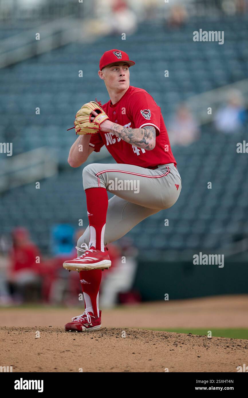 NC State Wolfpack pitcher Jacob Dudan (41) during an NCAA baseball game ...