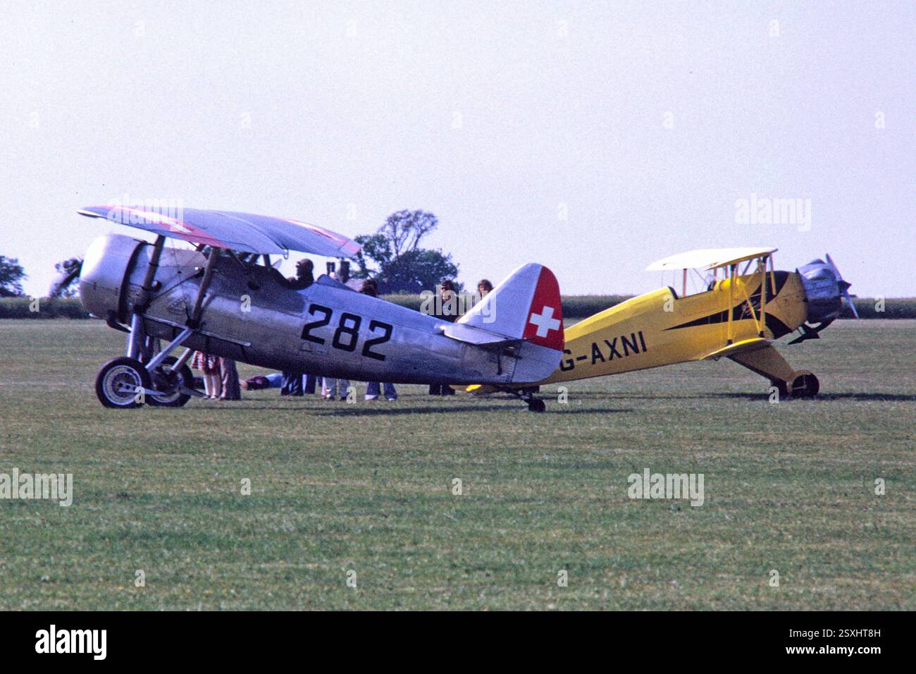 A Dewoitine D.26 282 and a Jungmeister G-AXNI at Sywell in 1975 Stock ...