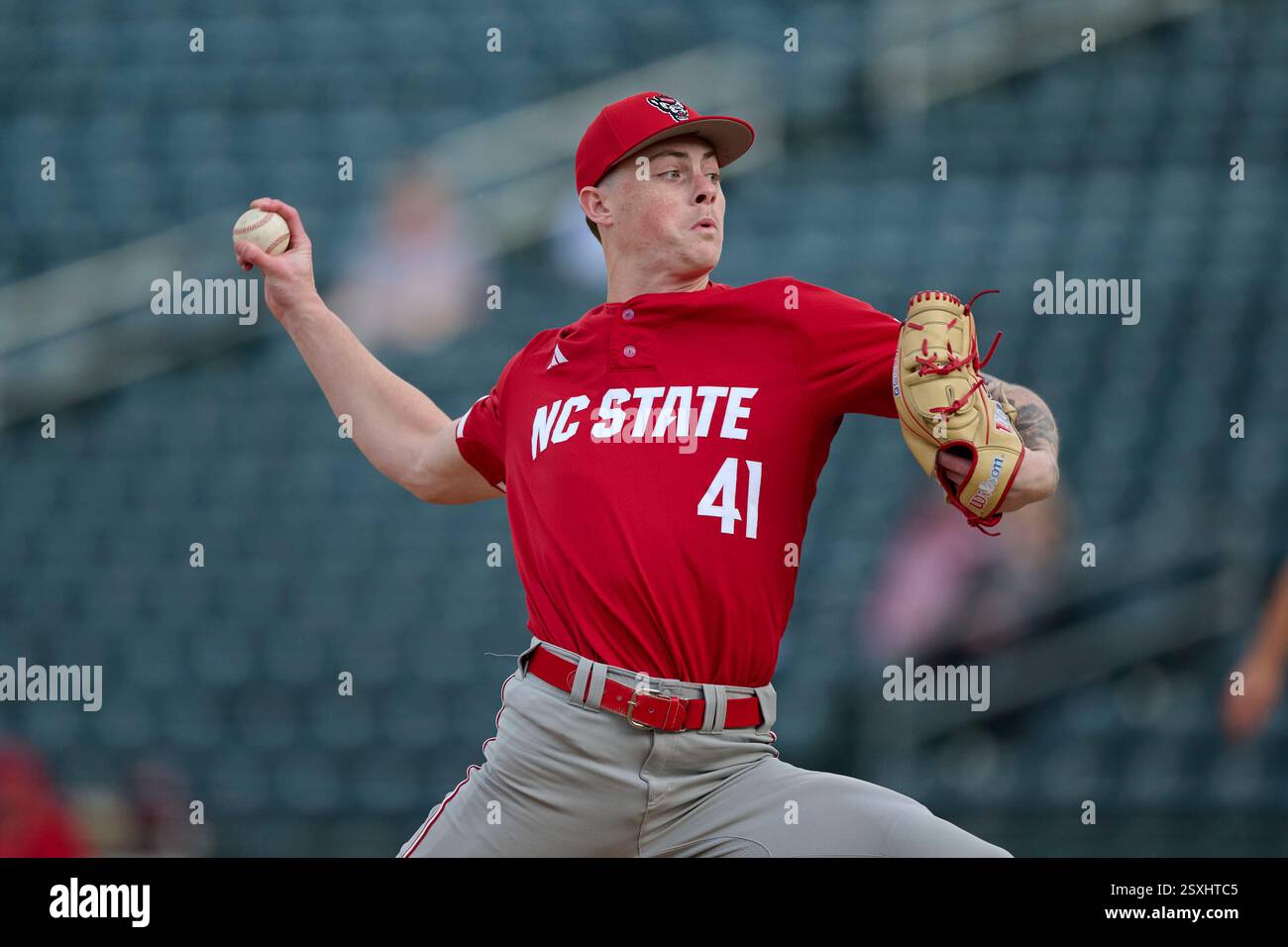 NC State Wolfpack pitcher Jacob Dudan (41) during an NCAA baseball game ...