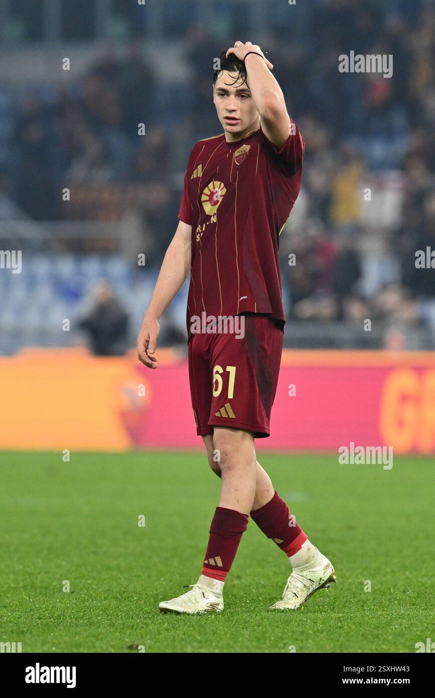 Niccolo Pisilli of A.S. Roma is greeting the fans during the 26th day ...
