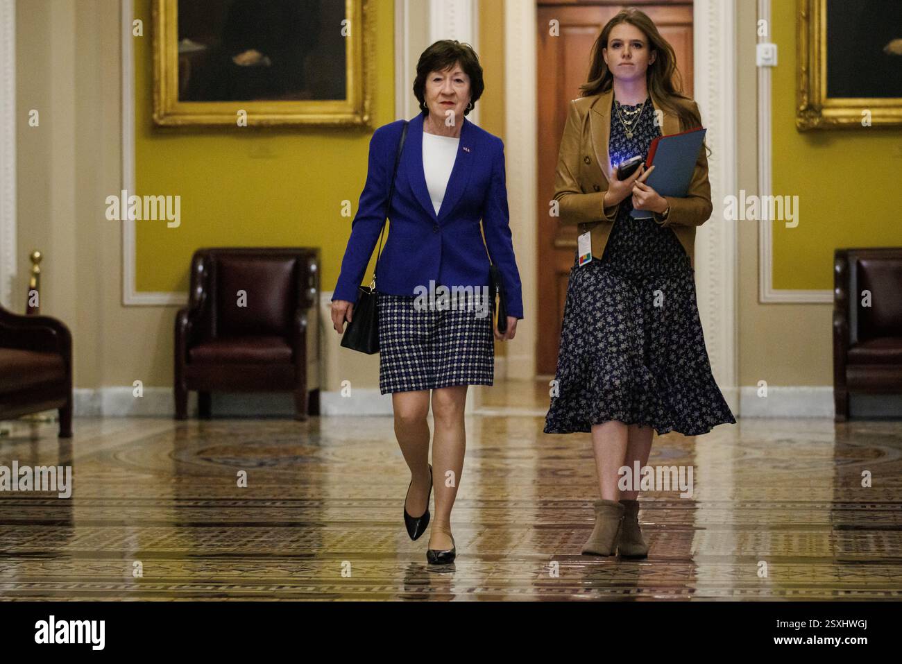 U.S. Senator Susan Collins (R-ME) heads to a meeting with French ...