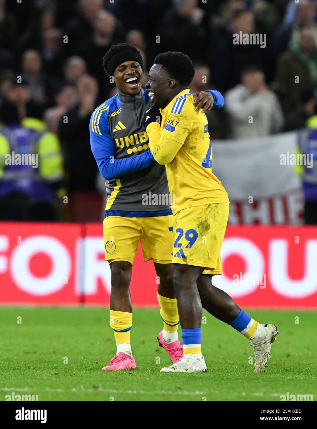 Leeds United's Largie Ramazani and Wilfried Gnonto celebrate at full ...