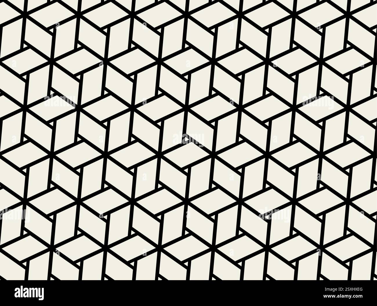 Geometric black and white pattern with cubes. Repeating cube shapes in ...