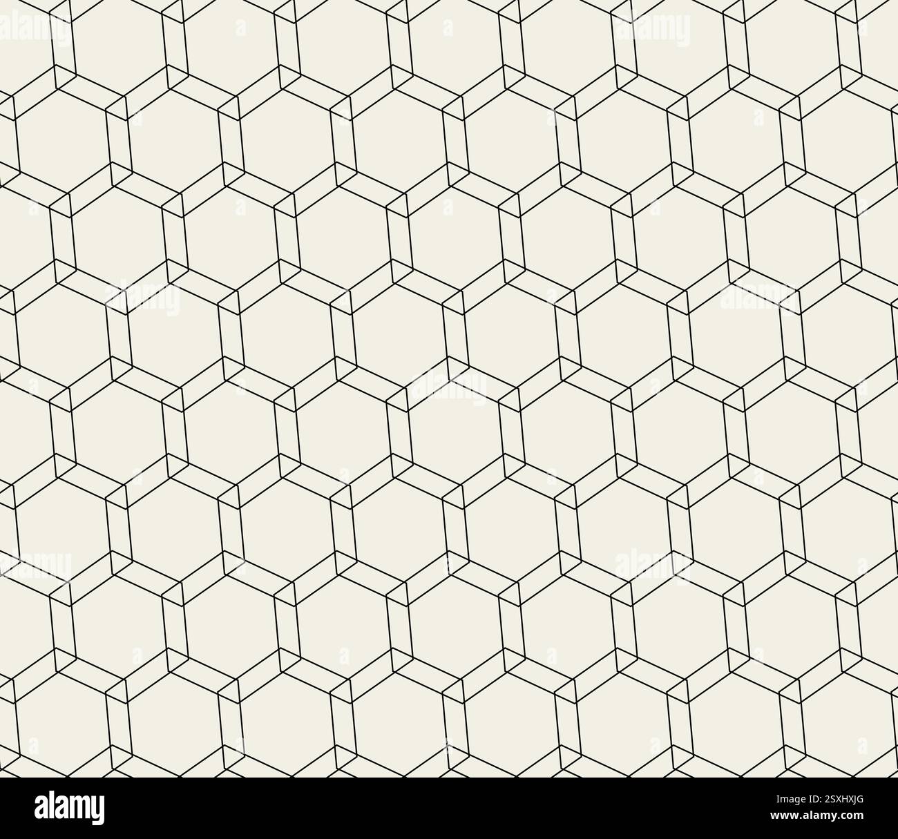 Geometric hexagon pattern in black lines. Repeating hexagonal vector ...