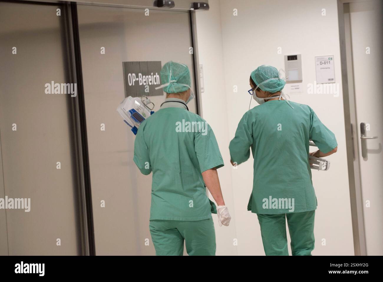 a surgery in an operation room in the hospital, medical intervention ...