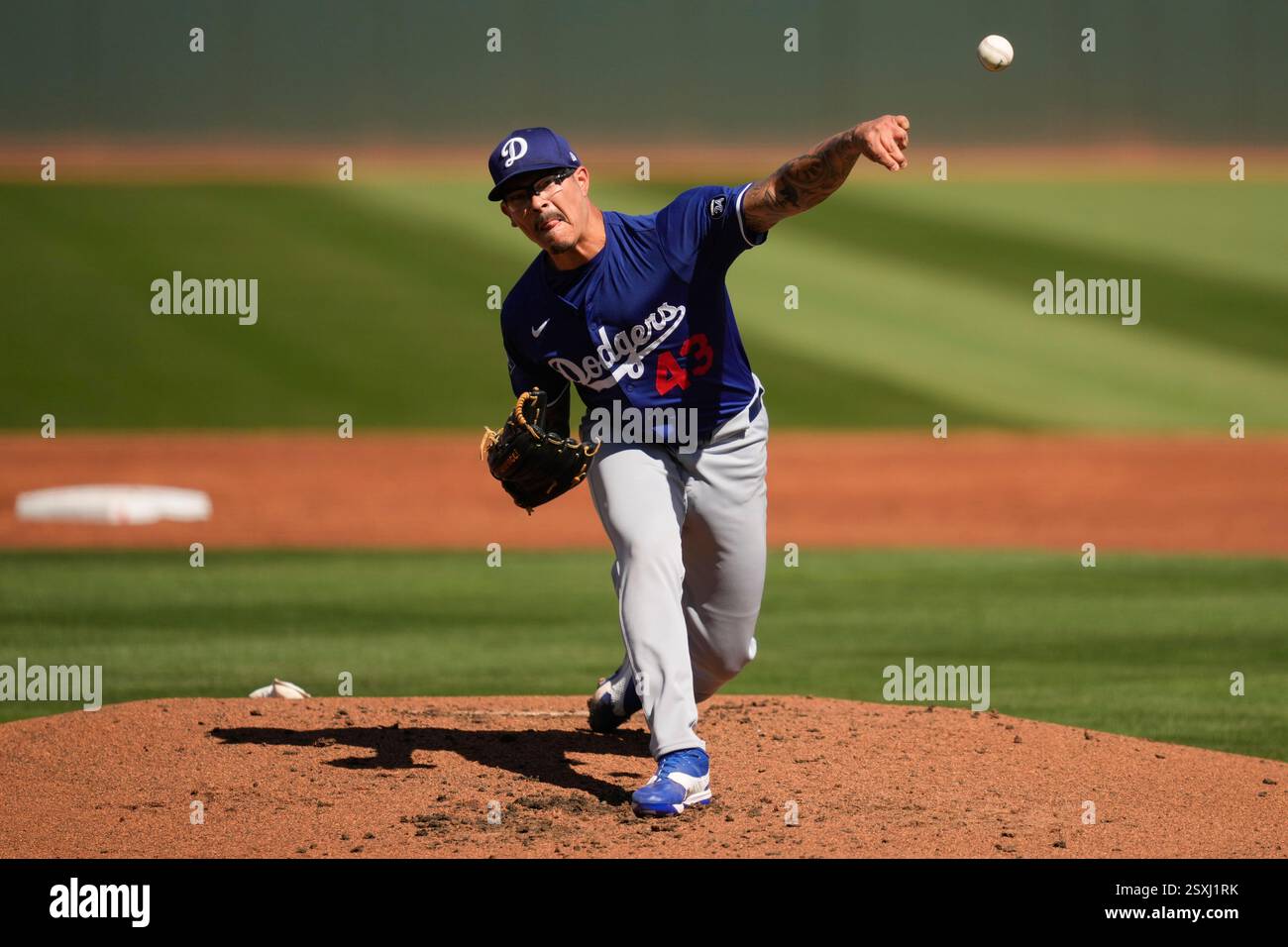 Los Angeles Dodgers relief pitcher Anthony Banda throws during the ...