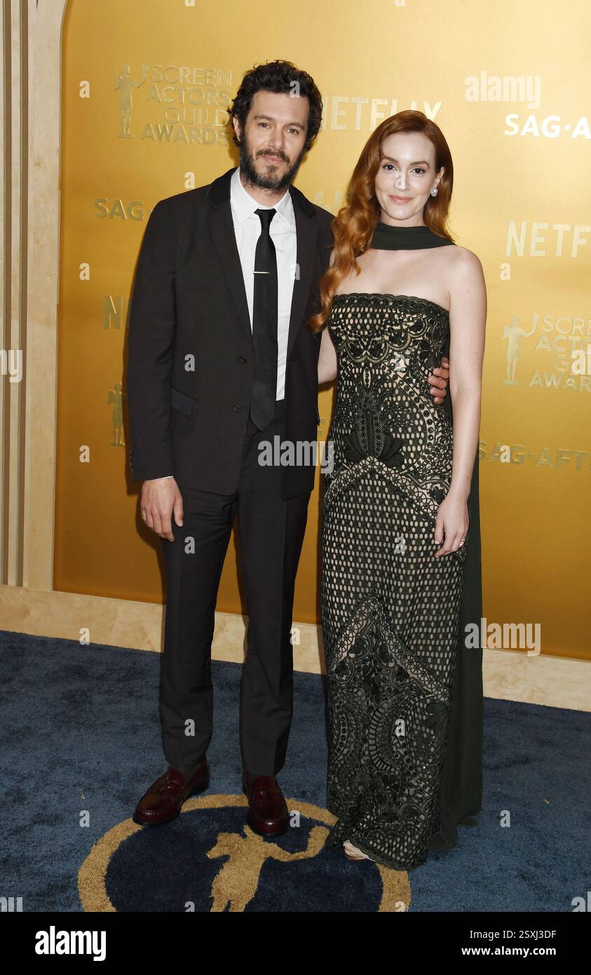 LOS ANGELES, CALIFORNIA - FEBRUARY 23: (L-R) Adam Brody and Leighton ...
