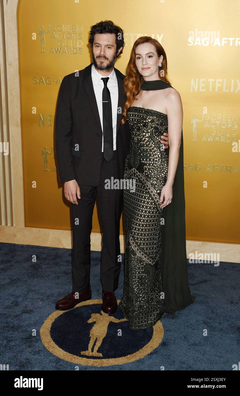 LOS ANGELES, CALIFORNIA - FEBRUARY 23: (L-R) Adam Brody and Leighton ...