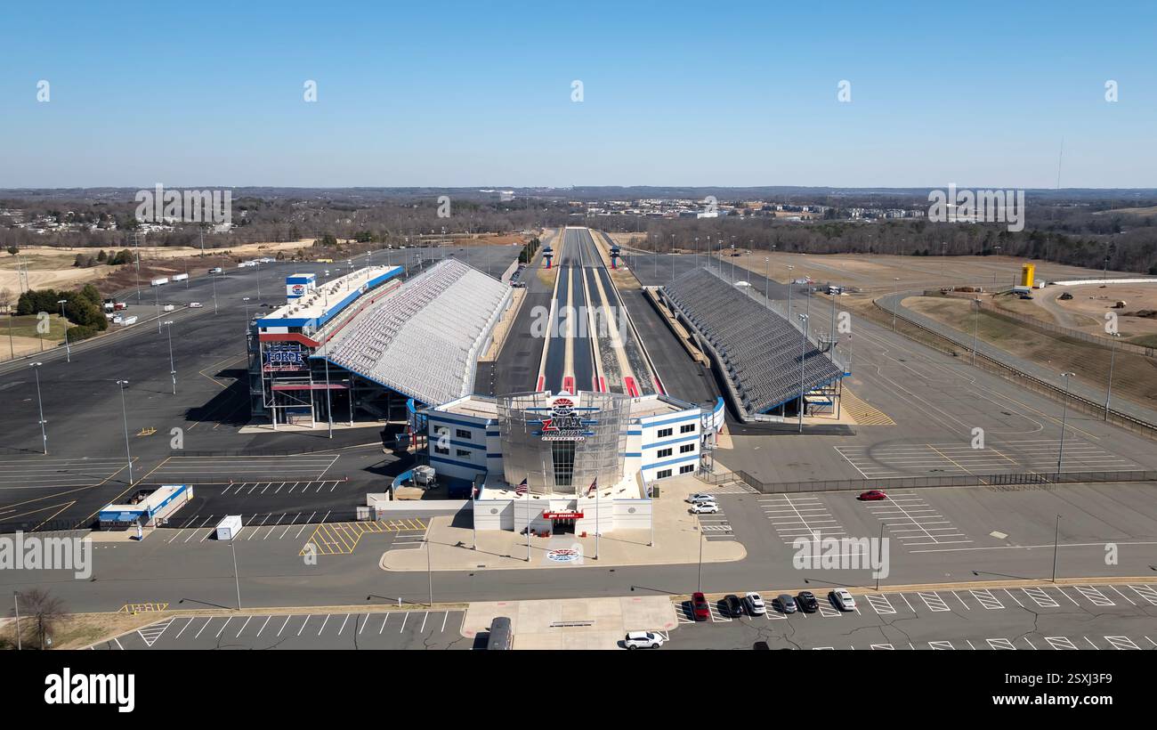 An aerial view of ZMax Dragway in Concord, NC reveals a state-of-the ...