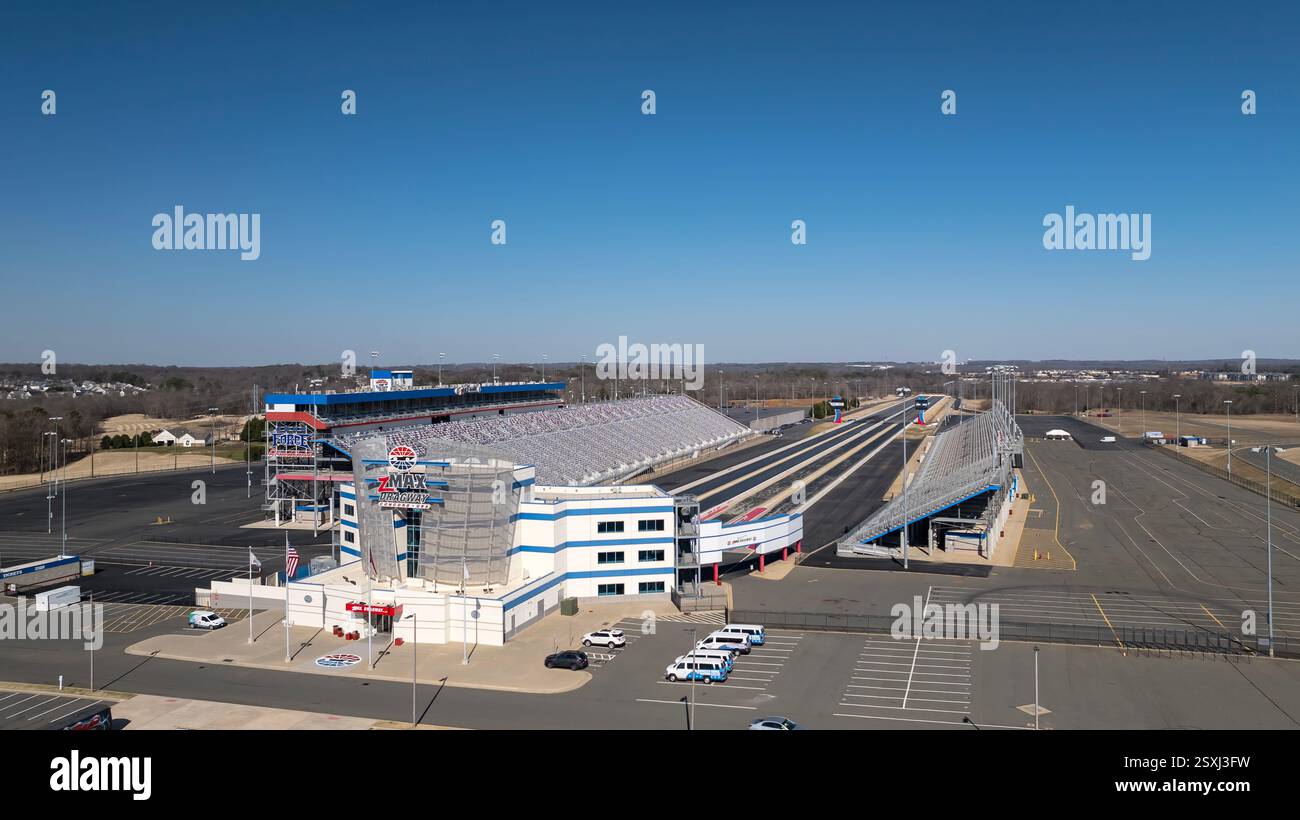 An aerial view of ZMax Dragway in Concord, NC reveals a state-of-the ...