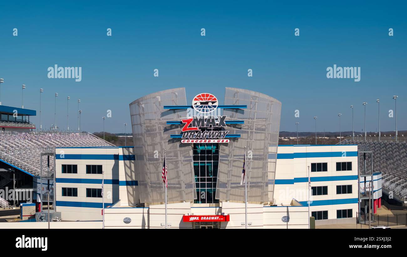 An aerial view of ZMax Dragway in Concord, NC reveals a state-of-the ...
