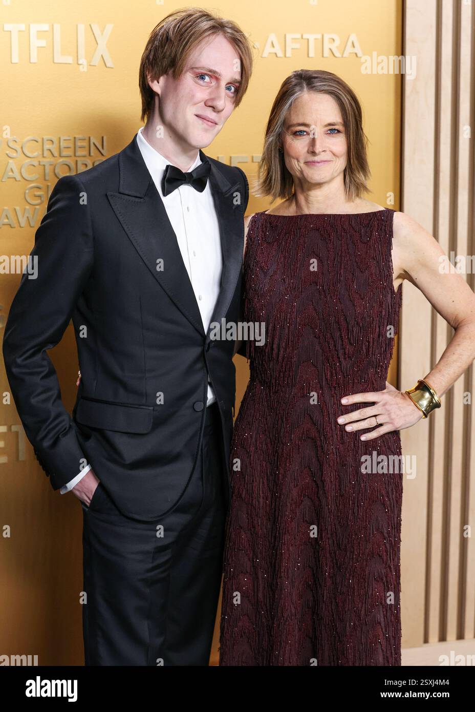 LOS ANGELES, CALIFORNIA, USA - FEBRUARY 23: Charlie Foster and mother ...