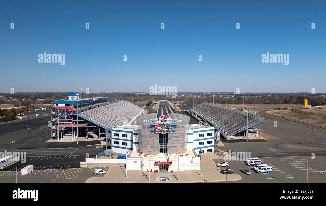 February 24, 2025, Concord, Nc, USA: An aerial view of ZMax Dragway in ...