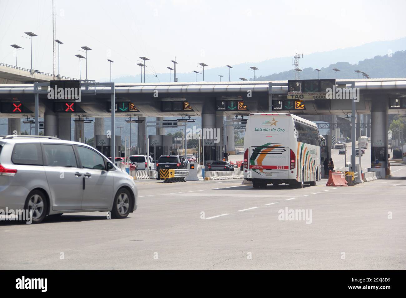 Mexico City, Mexico - Jan 1 2025: Toll booth at the exit to the CDMX ...
