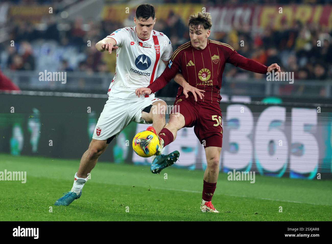 Rome, Italy 24.02.2025 : Stefan Lekovic of Monza, Alexis Saelemaekers ...