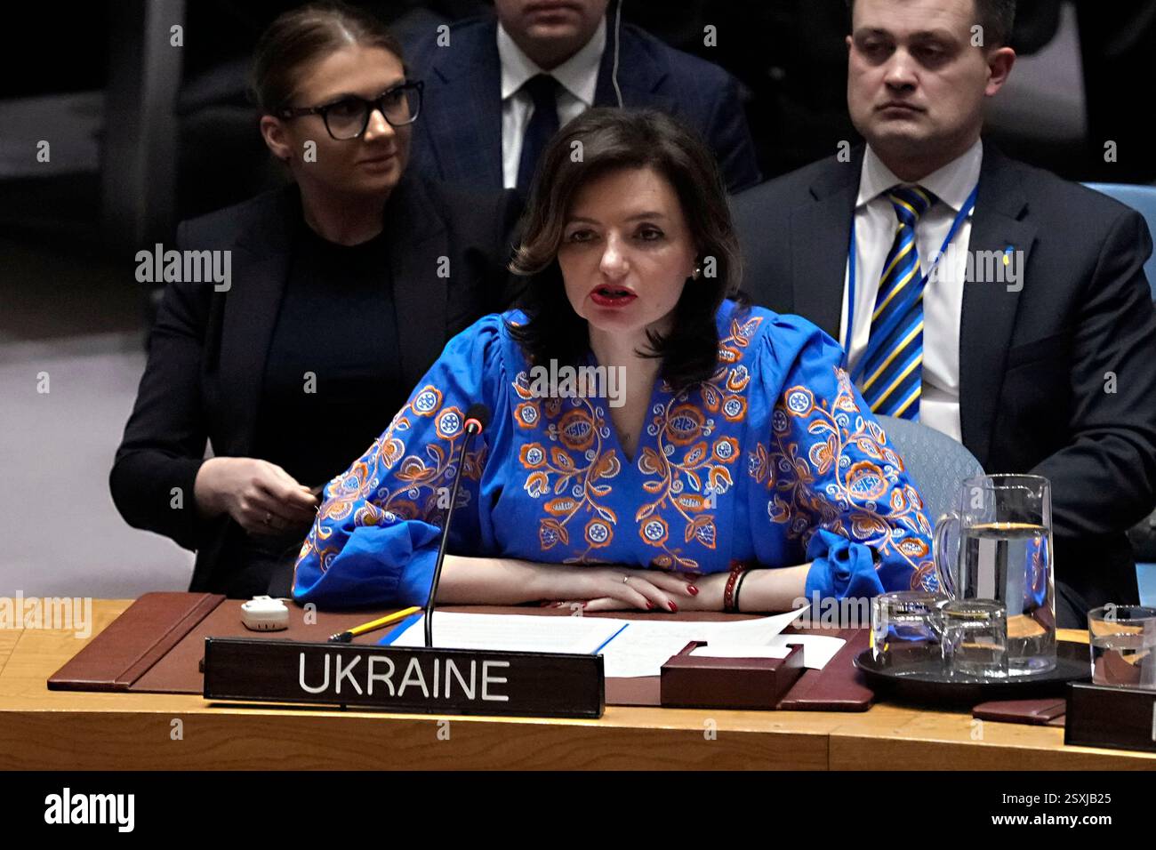 Mariana Betsa, Deputy Foreign Minister of Ukraine, addresses the UN ...