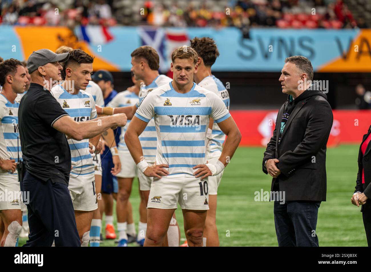 VANCOUVER, CANADA – FEBRUARY 23, 2025: Argentina rugby players SANTIAGO ...