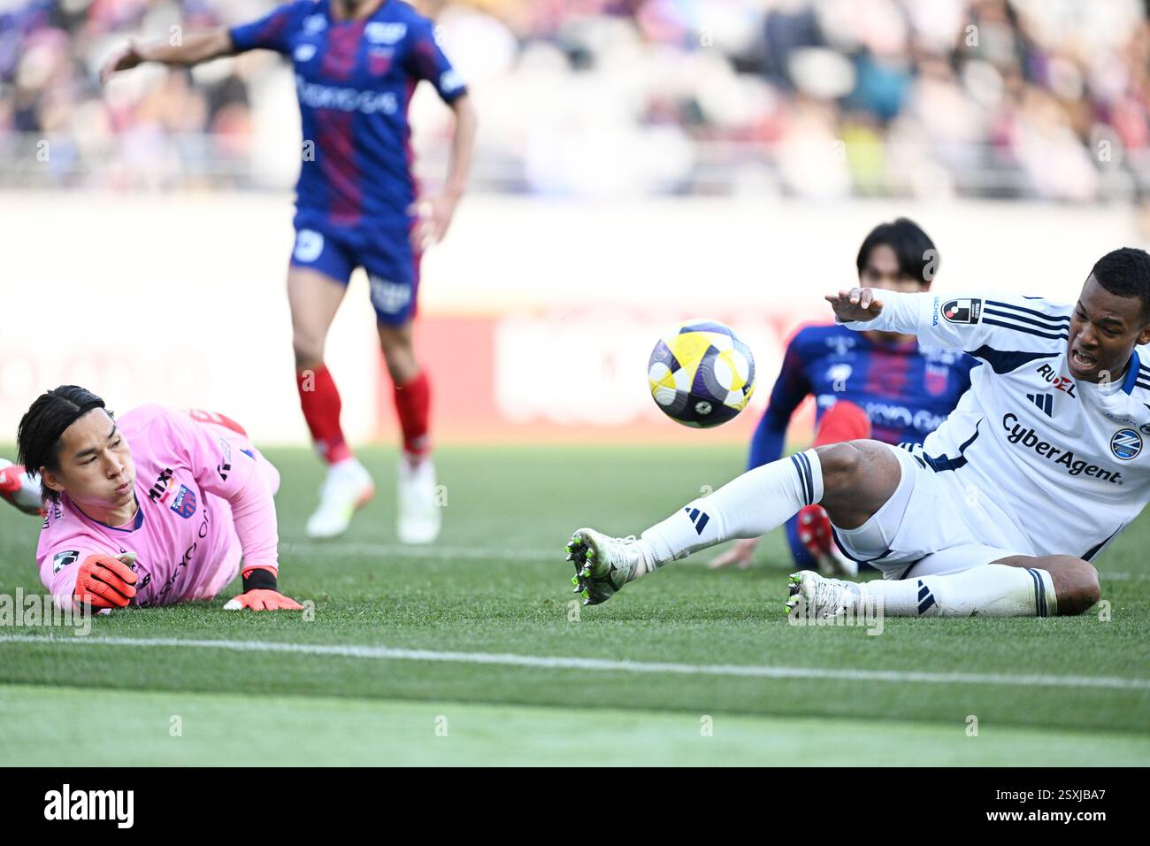 Ajinomoto Stadium, Tokyo, Japan. 22nd Feb, 2025. (L-R) Taishi Brandon ...