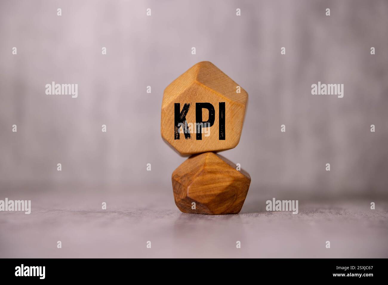Inscription KPI Key Performance Indicator with wooden cubes, conceptual ...