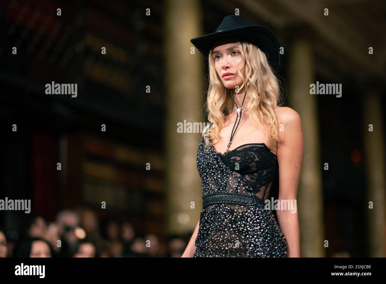 LONDON, ENGLAND - 25 FEBRUARY: Model Georgia Ferrari catwalks at the ...