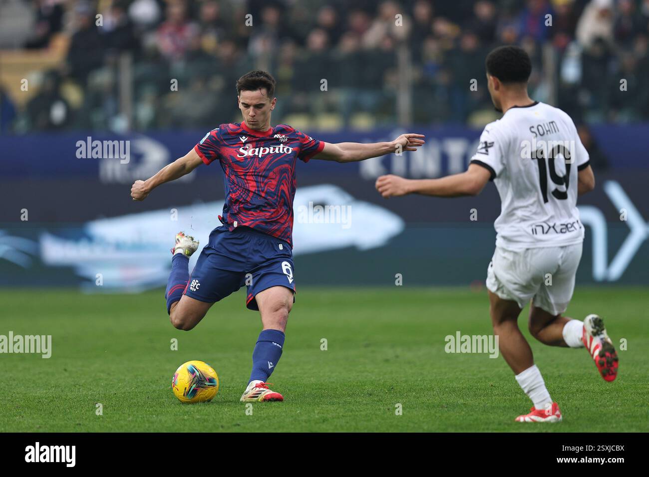 Nikola Moro (Bologna)Simon Sohm (Parma) ; during the Italian "Serie A ...
