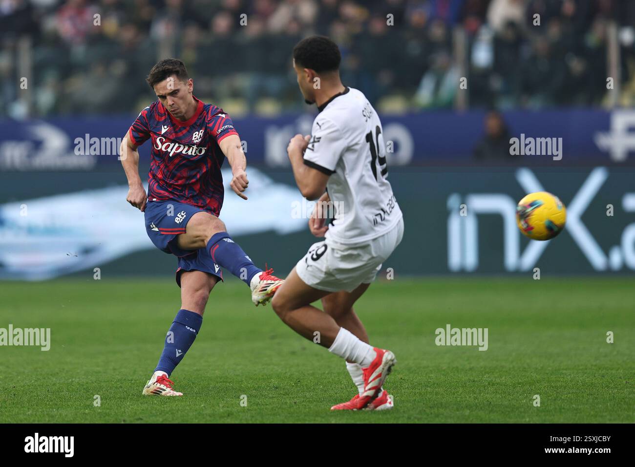 Nikola Moro (Bologna)Simon Sohm (Parma) ; during the Italian "Serie A ...