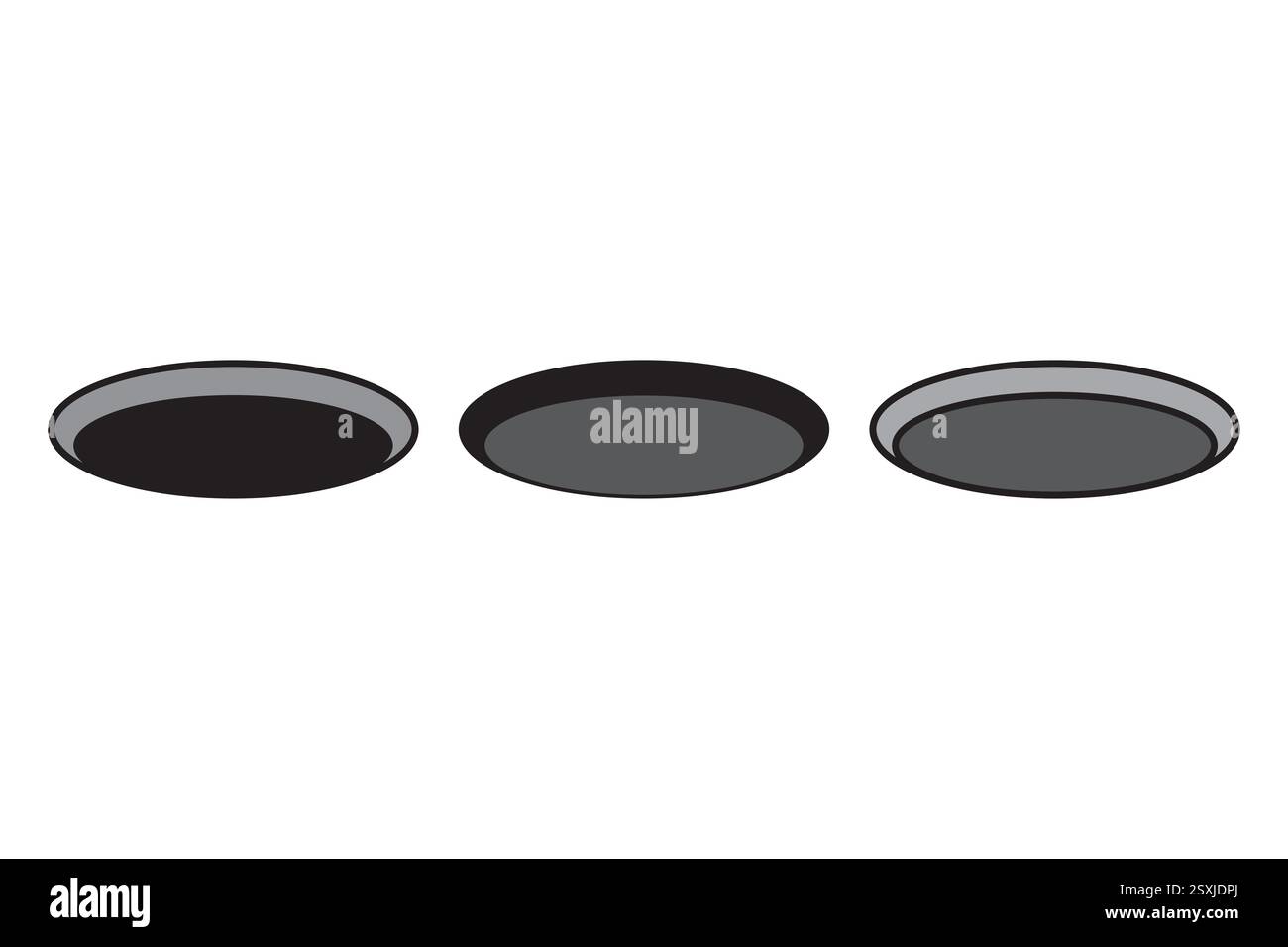 Three circle shapes. Black grey design. Round minimal concept. Vector ...