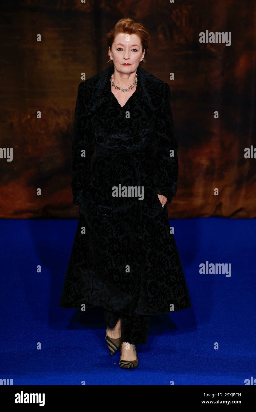 Lesley Manville at BURBERRY Autumn-Winter 2025 runway during London ...