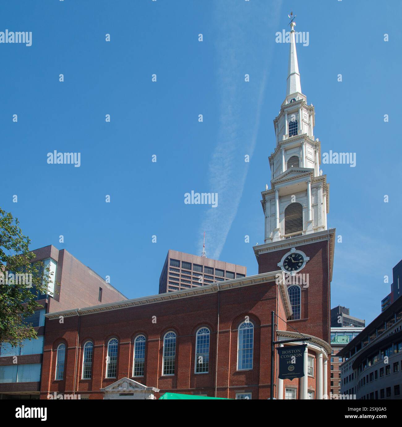 The Park Street Congregational Church historical brick building with a ...