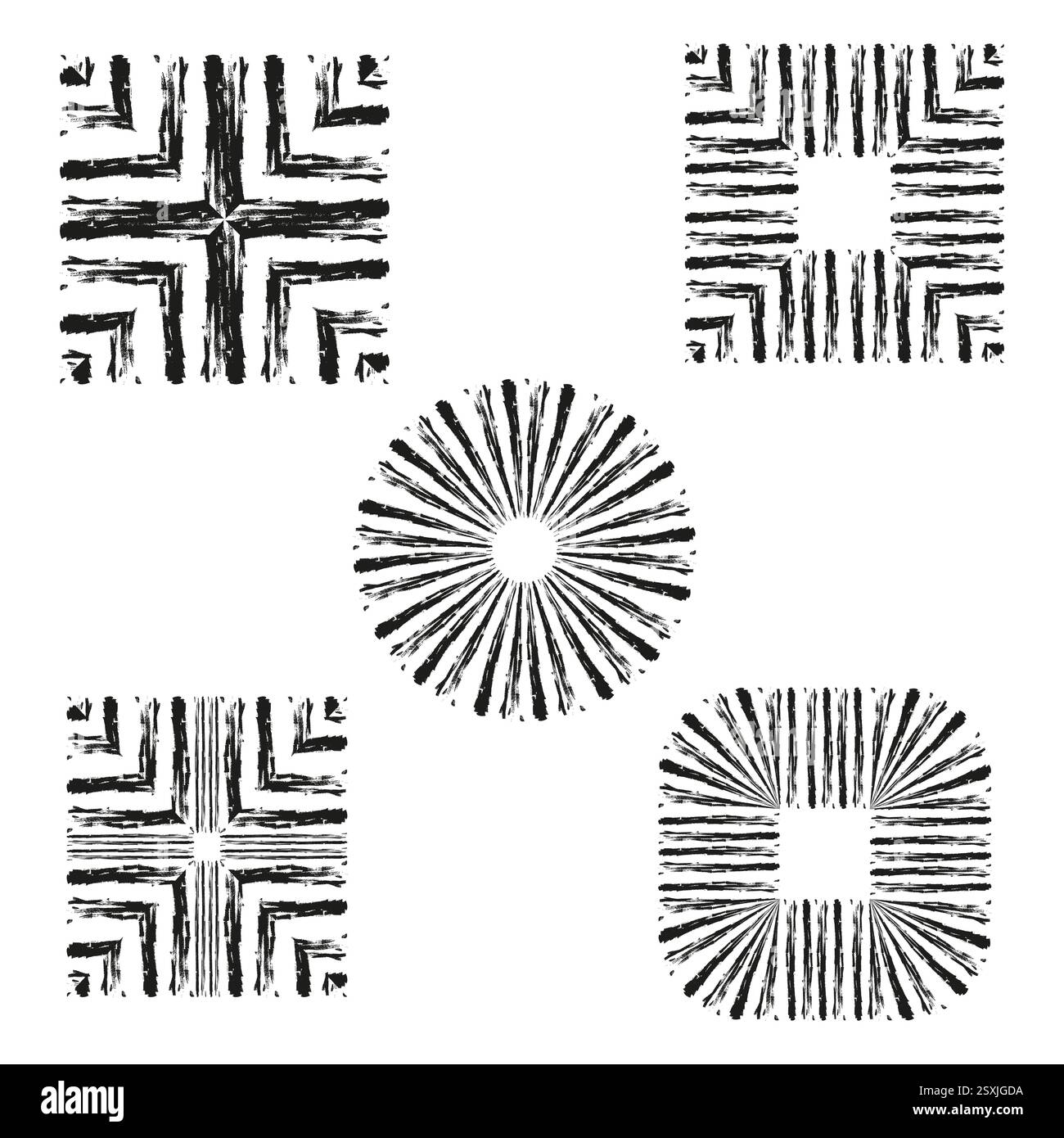 Abstract radial pattern. Geometric optical shapes. Modern black ...