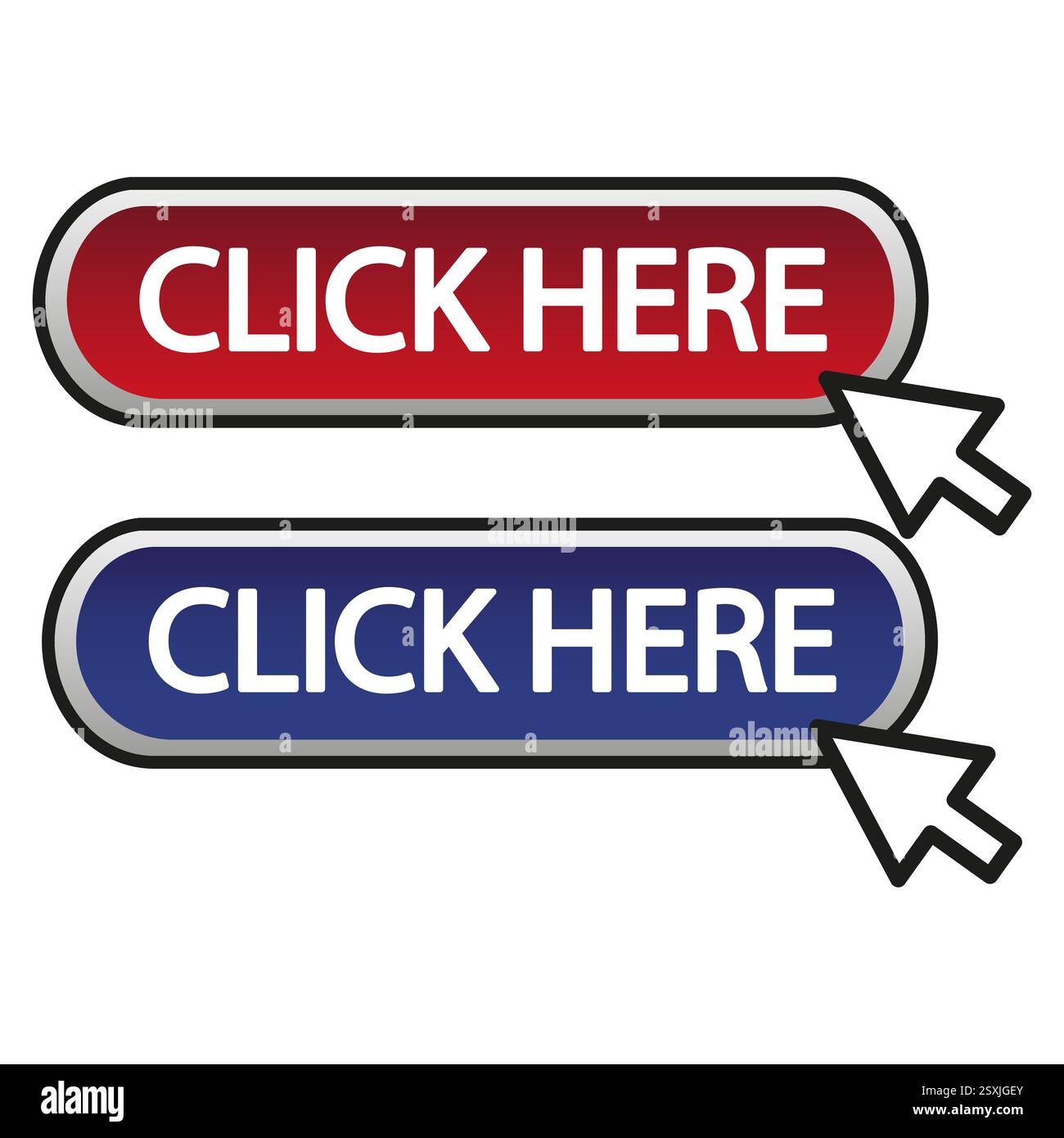 Click here button. Web navigation. Online action. Vector element Stock ...