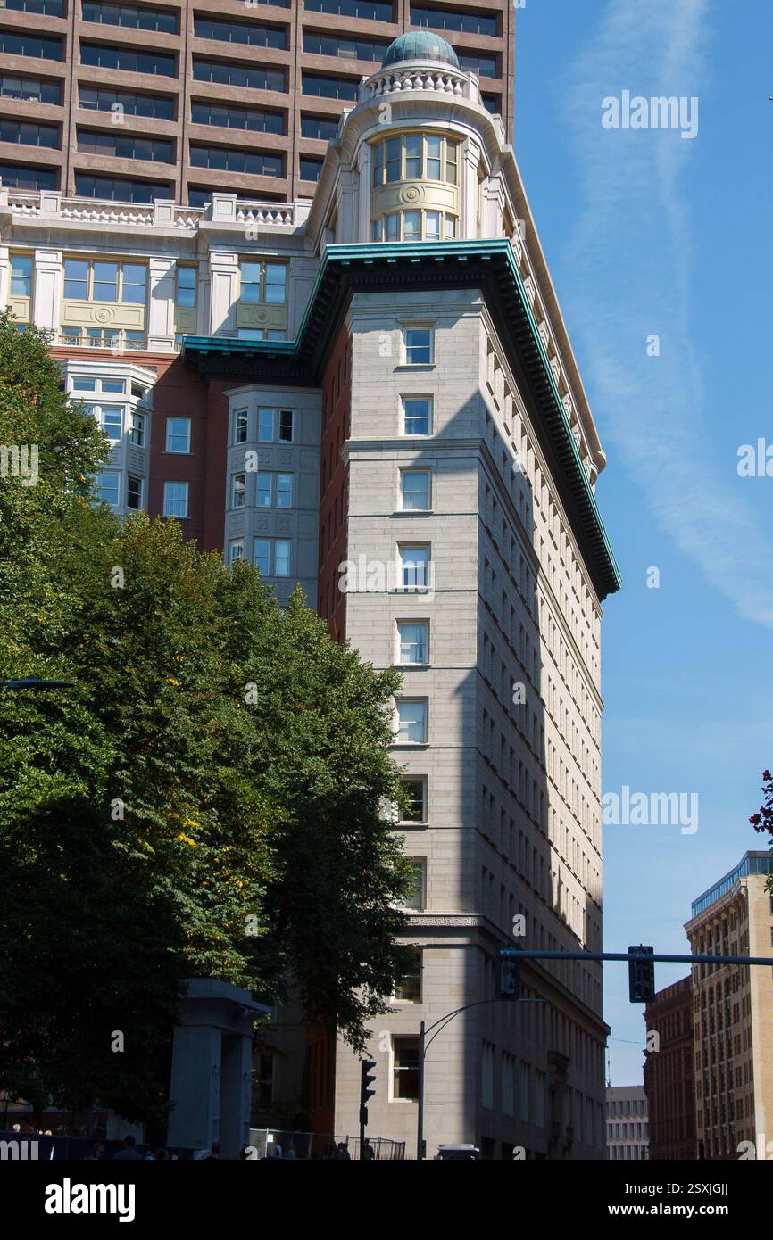 The Suffolk university historic buidling and an office tower building in downtown Boston, MA ...
