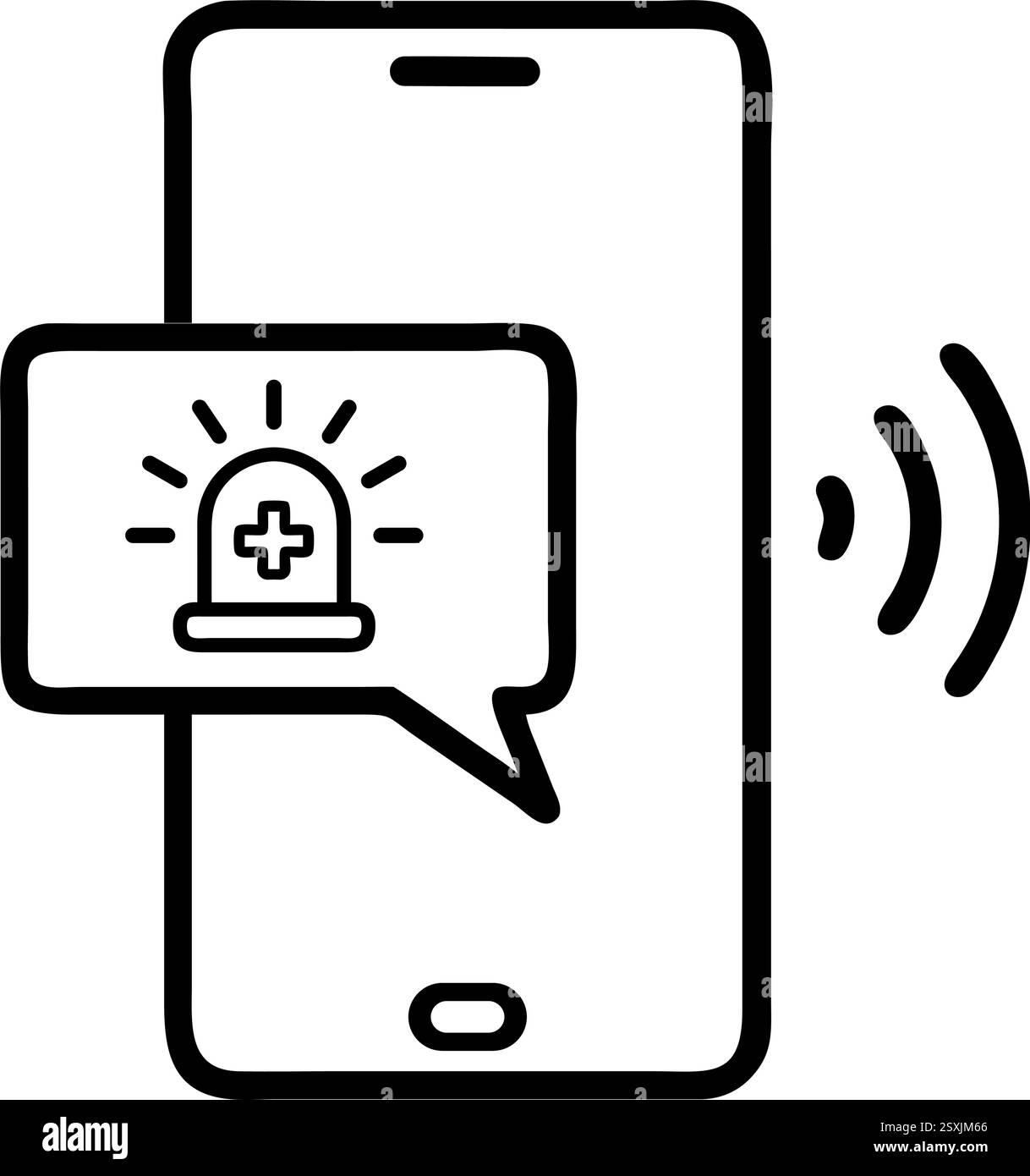 Mobile notification icon linear hi-res stock photography and images - Alamy