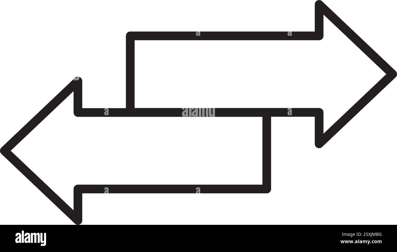 Double Ended Arrow Straight Icon Stock Vector Image & Art - Alamy