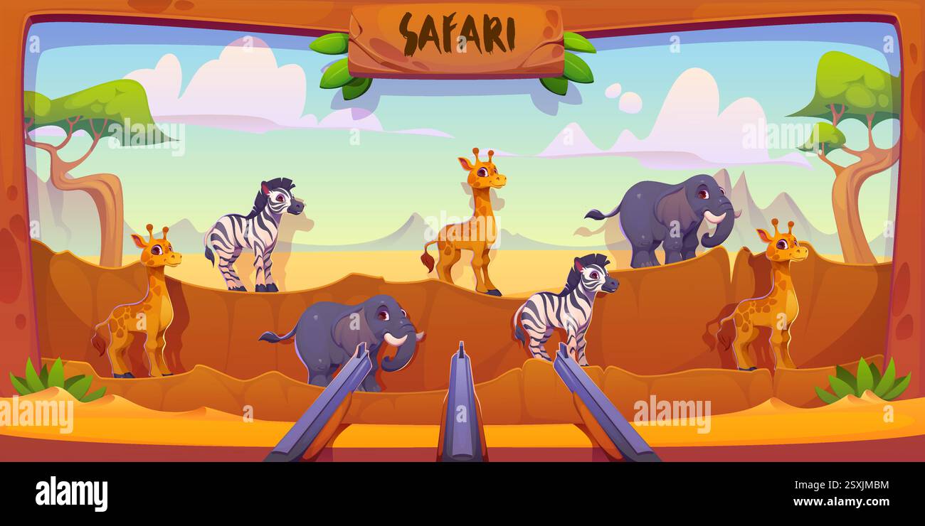 Safari hunting carnival shoot game, shooting range in kids amusement ...