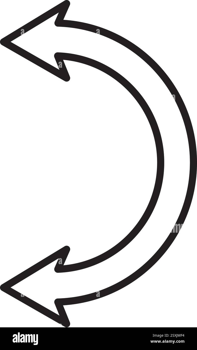 Double Ended Arrow Curved Icon Stock Vector Image & Art - Alamy