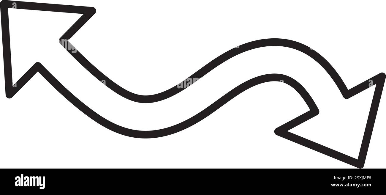 Double Ended Arrow Wave Path Icon Stock Vector Image & Art - Alamy