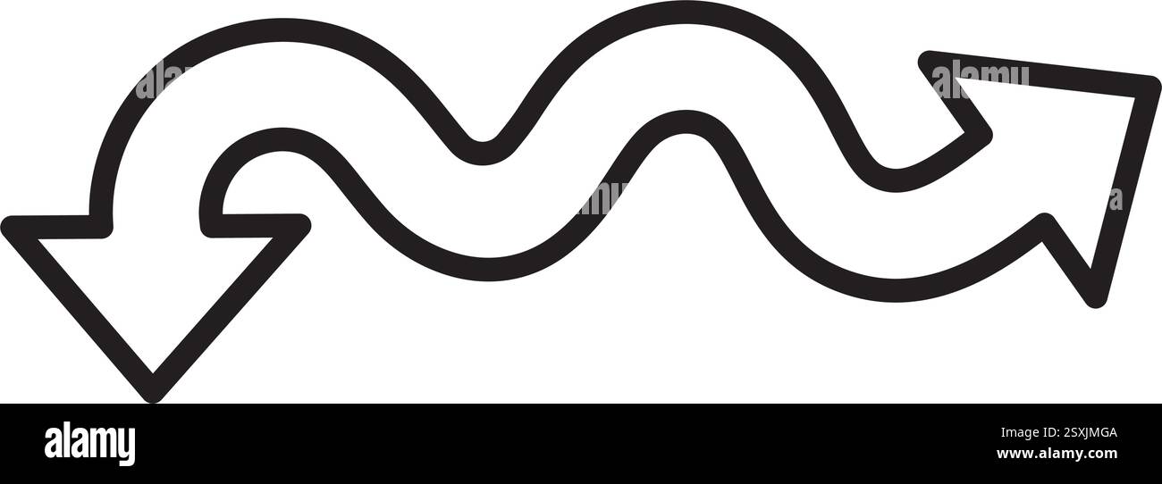 Double Ended Arrow Wavy Icon Stock Vector Image & Art - Alamy